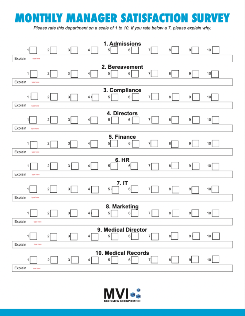 Monthly Manager Satisfaction Survey - PDF - HOSPICE & HOMECARE CONSULTING